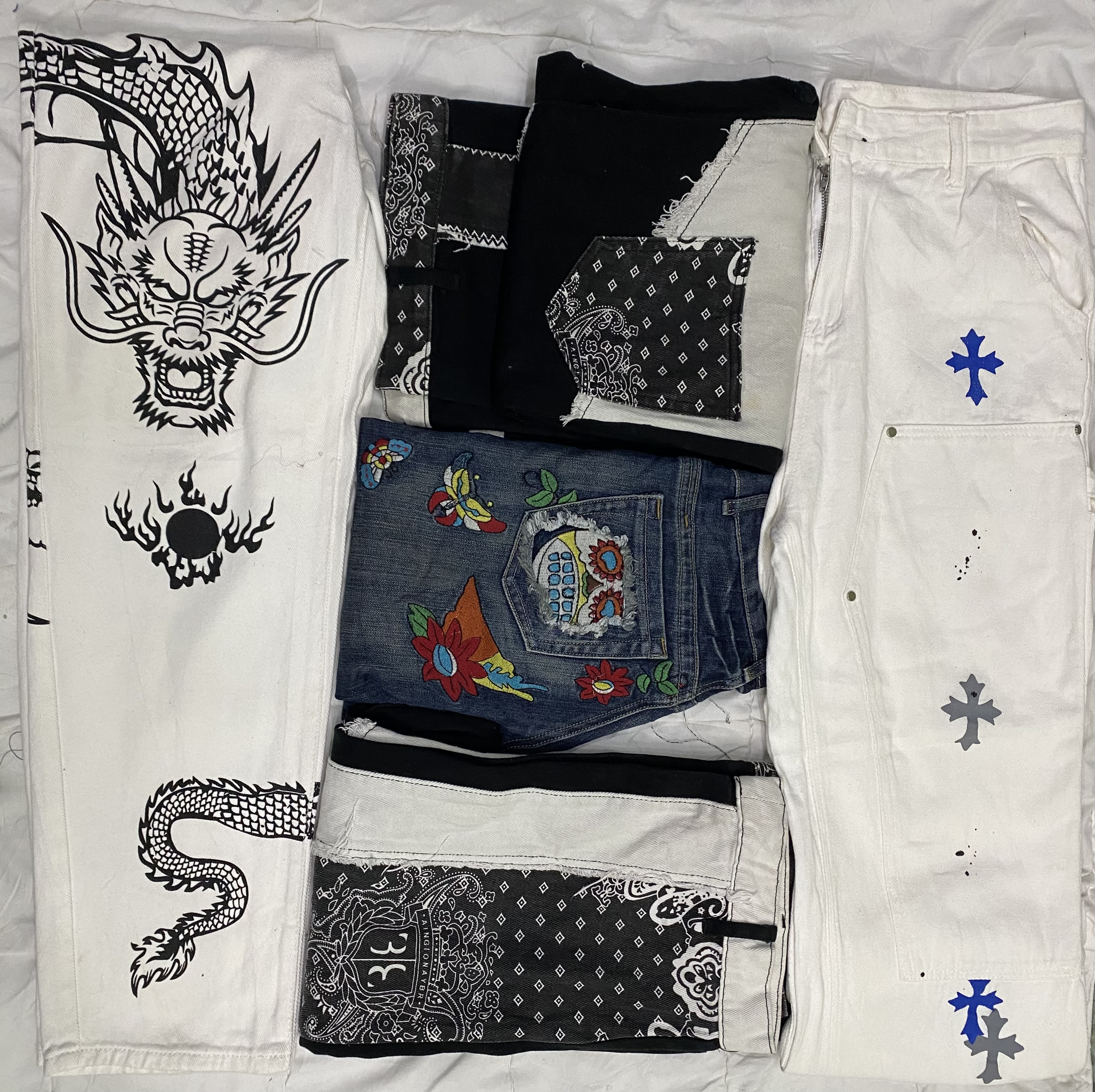 Y2K Embroidery and Baggy Bootcut Jeans | Vintage Wholesale Marketplace ...