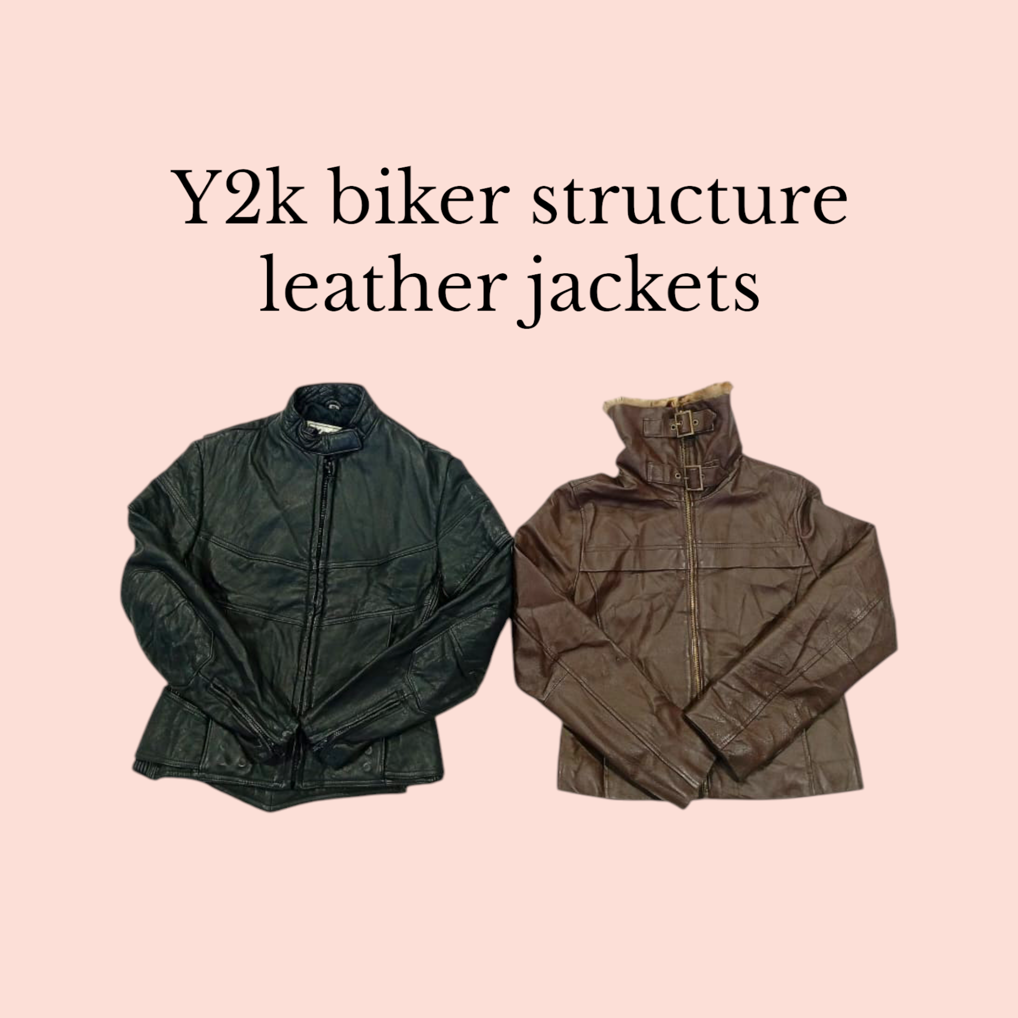 Y2k biker structure leather jackets | Vintage Wholesale Marketplace ...
