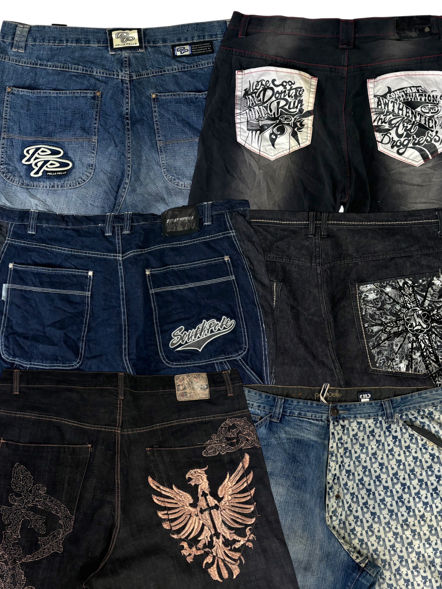 Y2K 38++ Sizes Hip Hop Baggy Jeans 20 Pcs (B65) | Vintage Wholesale ...