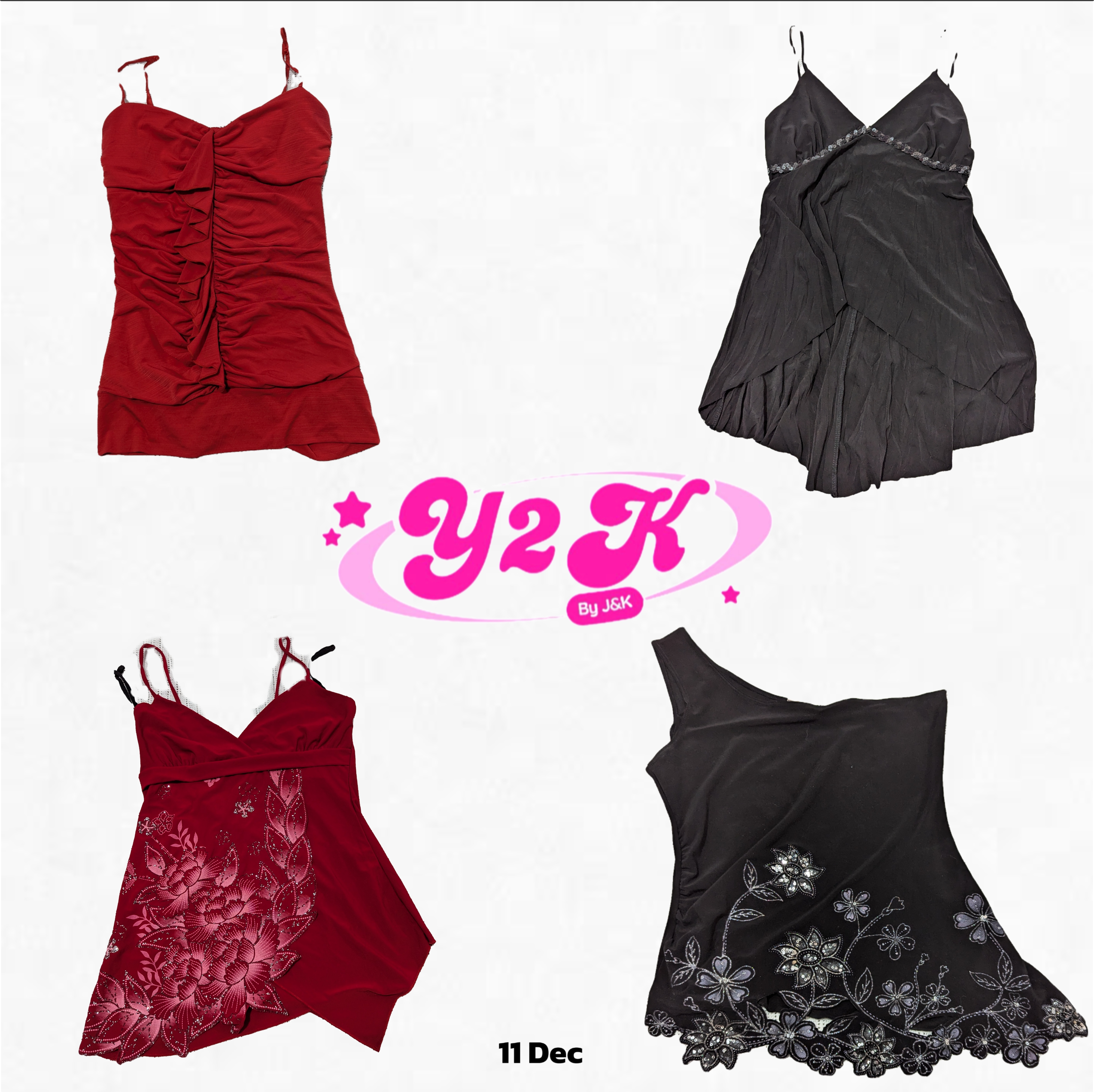 Y2K Romantic Goth Cami Tops | Vintage Wholesale Marketplace - Bulk ...