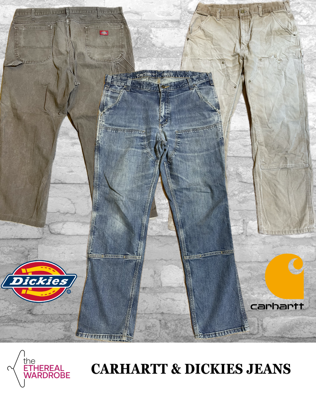 10pcs Carhartt And Dickies Workwear Carpenter Pants And Jeans Including