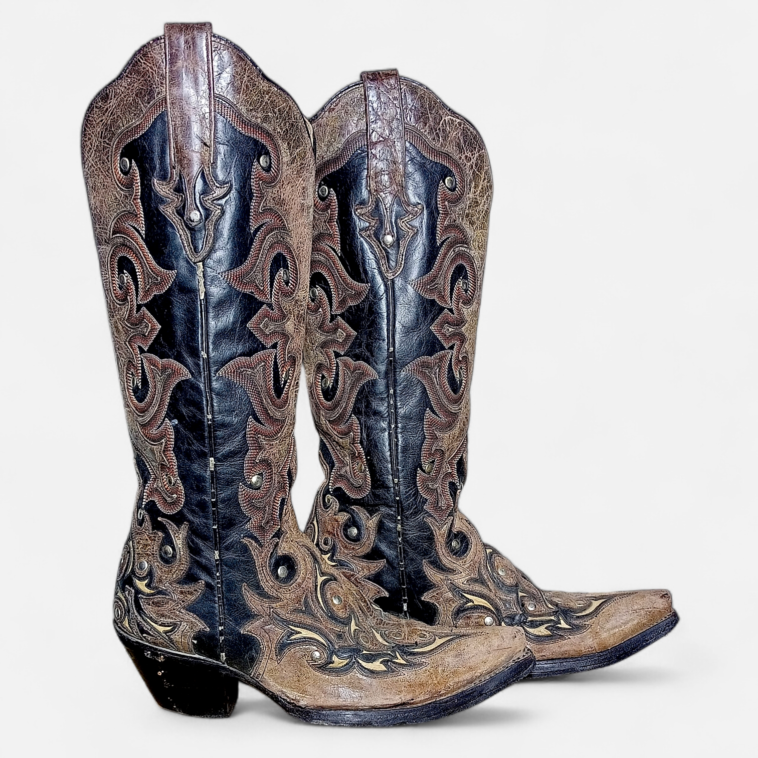 SA#388 Corral-Ariat-tony lama e mais botas de cowboy vintage de alto ...